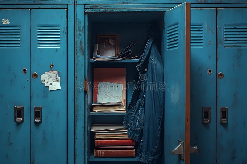 A Rusty School Locker with Belongings Inside it Stock Photo - Image of ...
