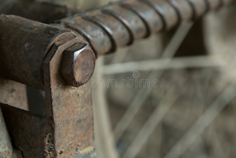 Rusty bolts on metallic stock photo. Image of brown, head - 48088542