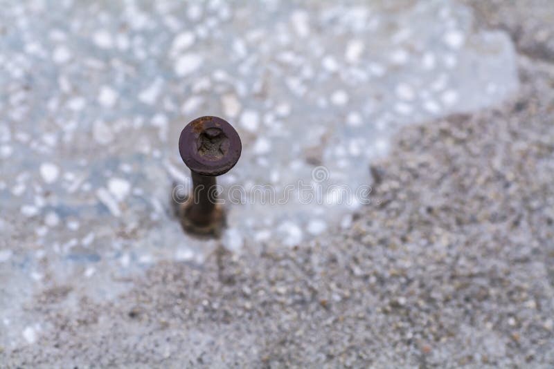 Rusty Head in Concrete Wall Stock Photo - Image of grunge, industry ...