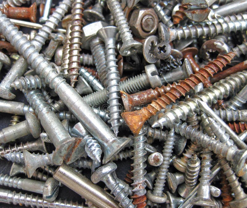 Rusty screws stock image. Image of detail, screwing, fixings - 28336071