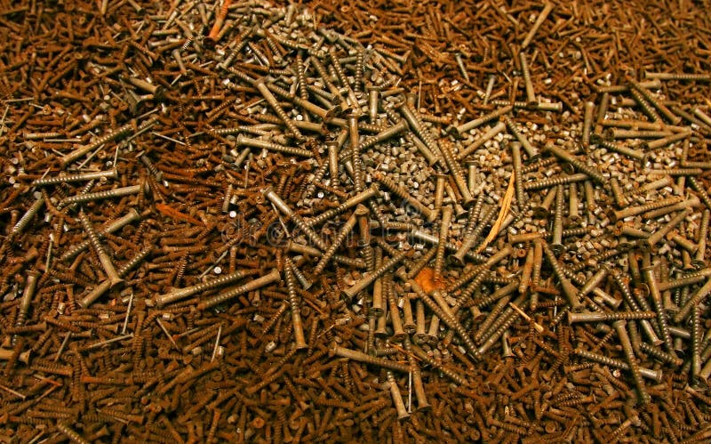 Rusty screws stock image. Image of manufacture, heap, fastening - 3572265