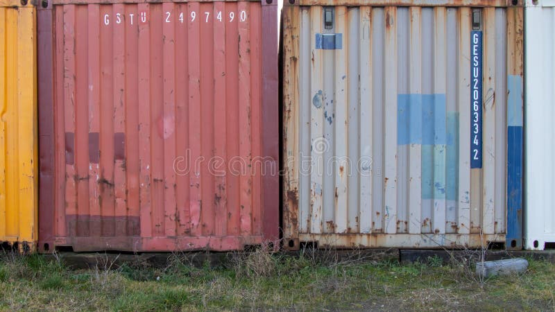 Rusty sea containers editorial stock image. Image of containers - 167413229