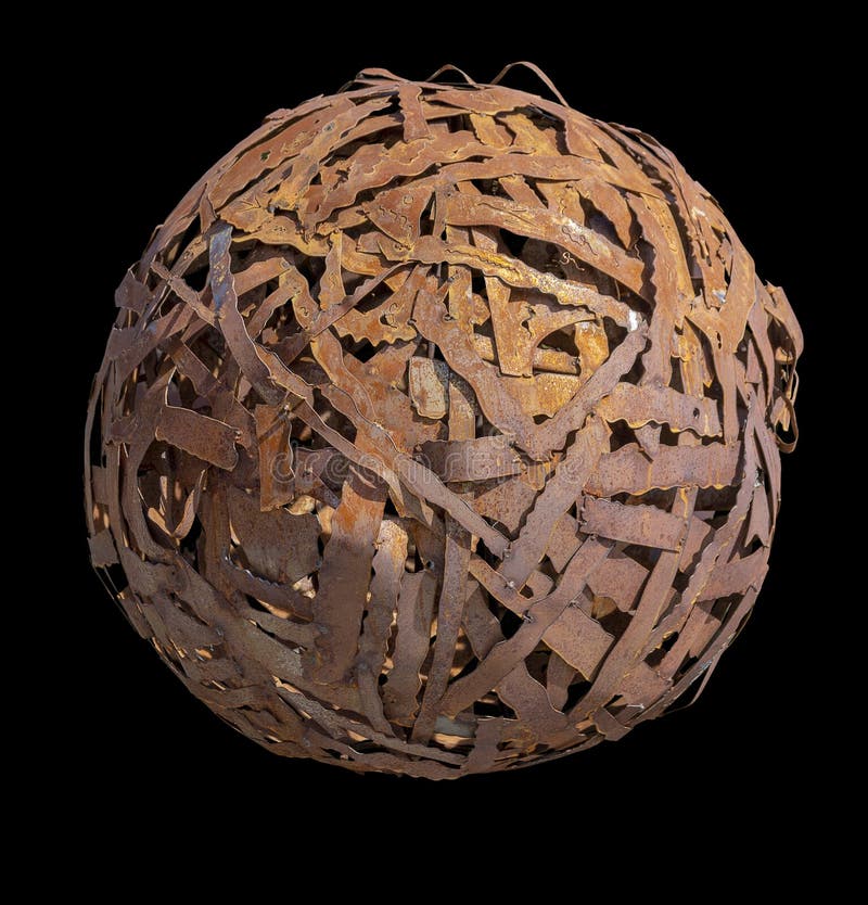 Rusty segmented metal ball stock image. Image of hard - 131919615