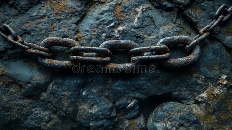 Rusty Shackles Lay Abandoned on a Textured Stone Surface, Revealing ...