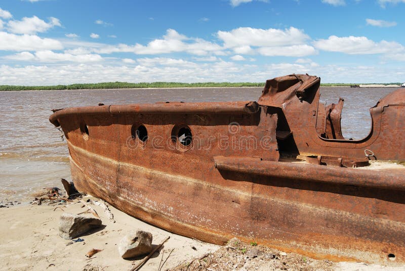 Rusty ship on the shore stock photo. Image of australia - 22708678