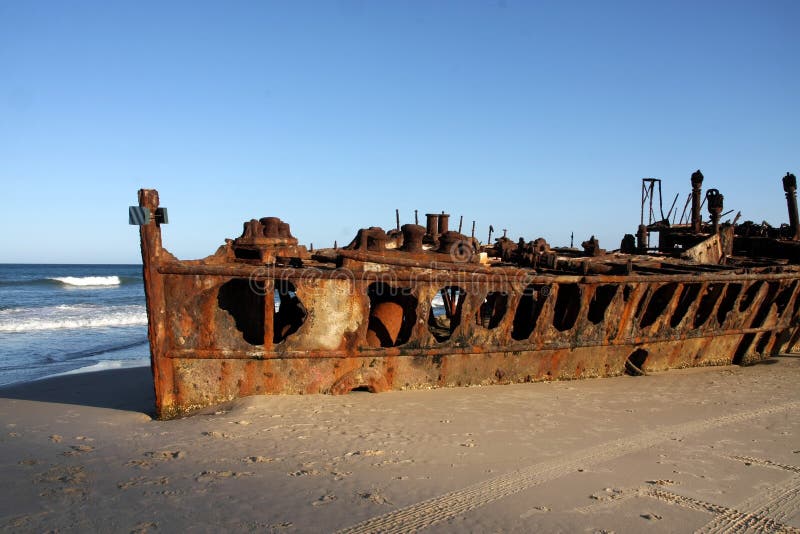 Rusty Shipwreck, Australia, Fraser Island Stock Photo - Image of wreck ...