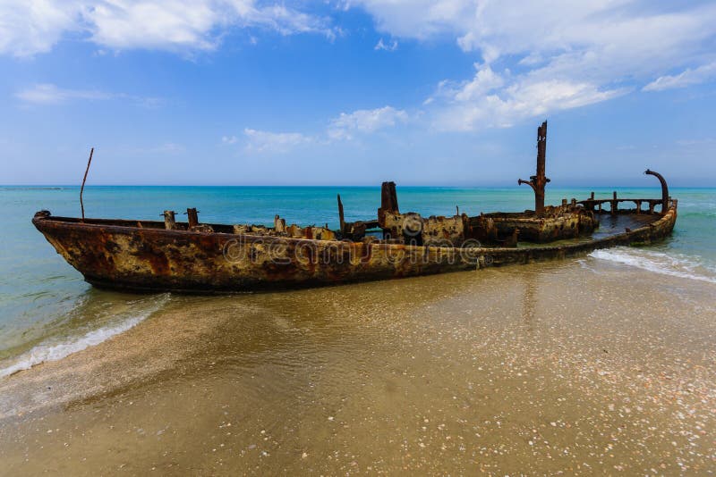 Rusty shipwreck stock image. Image of mediterranean, iron - 41265919