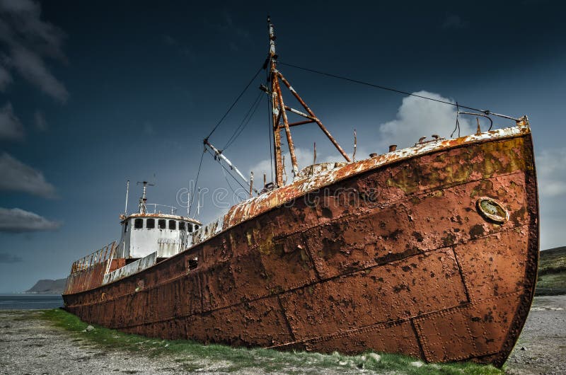 Rusty Shipwreck stock image. Image of naval, grounded - 31223405