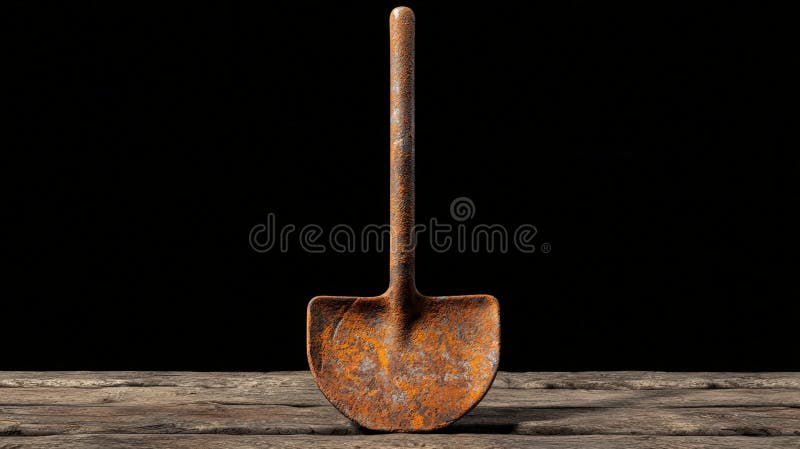 Rusty Shovel Against a Dark Background Showcasing Its Weathered Texture ...
