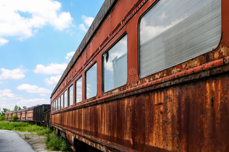 Rusty Side of Train Cars stock image. Image of rail, locomotive - 57725985