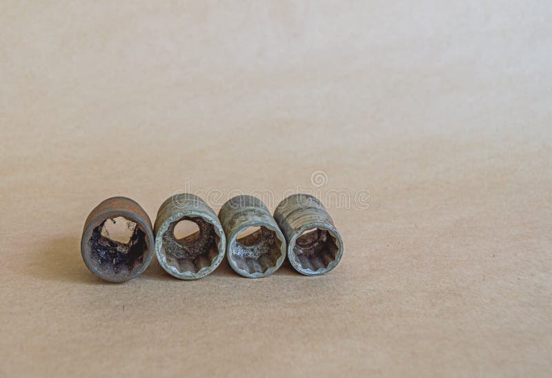 Rusty Socket Wrench Socket Isolated on Vintage Background Stock Image ...