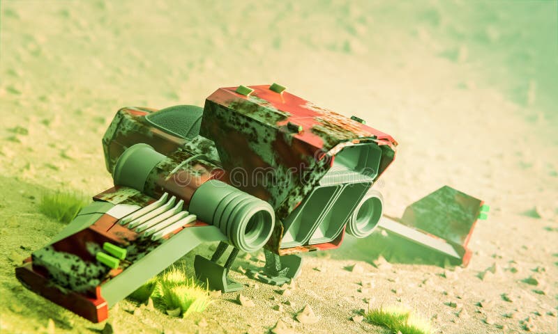 Rusty Spaceship stock illustration. Illustration of orange - 40775753