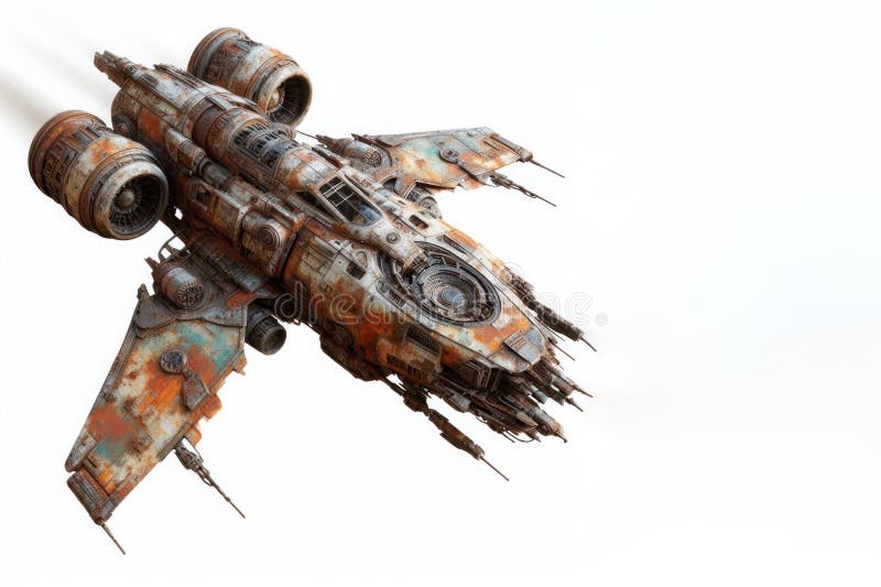 A Rusty Spaceship. Space for Text. Stock Image - Image of warship ...