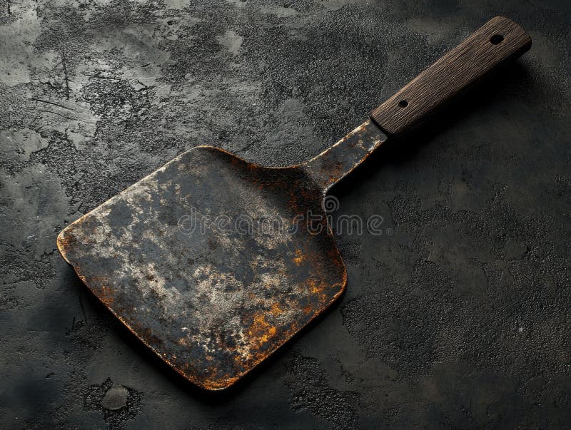 Rusty Spatula on Table stock photo. Image of tableware - 373372504