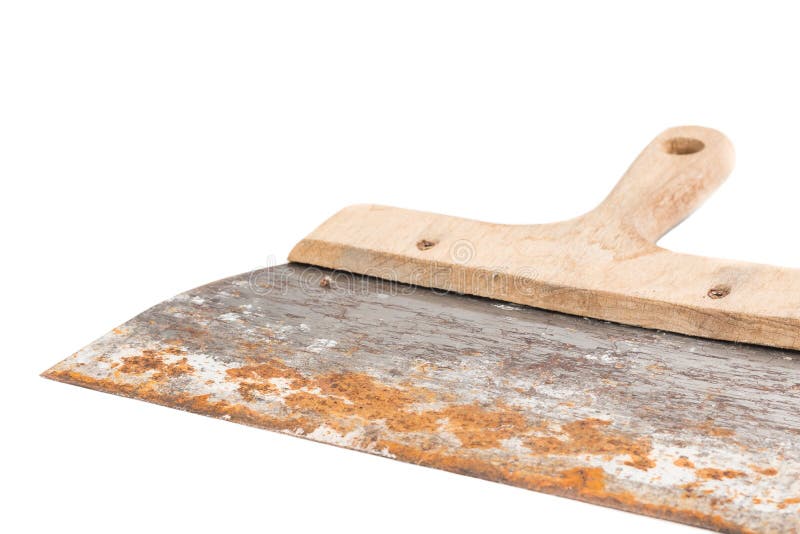 Rusty Spatula To Coat on White Background Stock Image - Image of metal ...