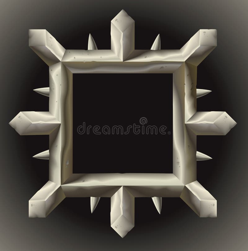 Rusty Spiky Metal Frame Border Stock Vector - Illustration of isolated ...