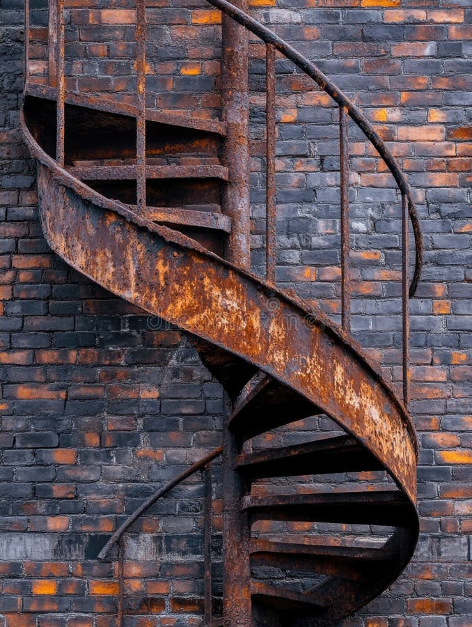 Rusty Spiral Staircase stock image. Image of rust, metal - 388285869