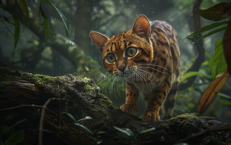 The Rusty-Spotted Cat -Generative Ai Stock Photo - Image of breed, wild ...