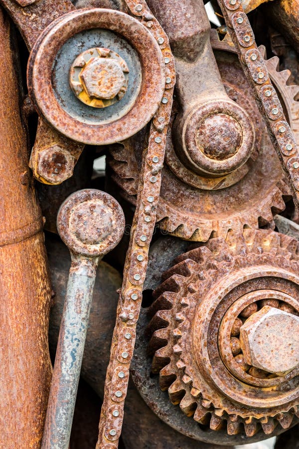 Rusty Gear Cogwheels As Parts of Industrial Machines Macro Stock Photo ...