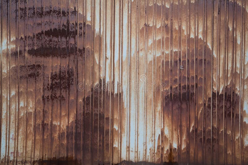 Rusty Stains on the Painted Metal Wall Stock Photo - Image of corrosion ...