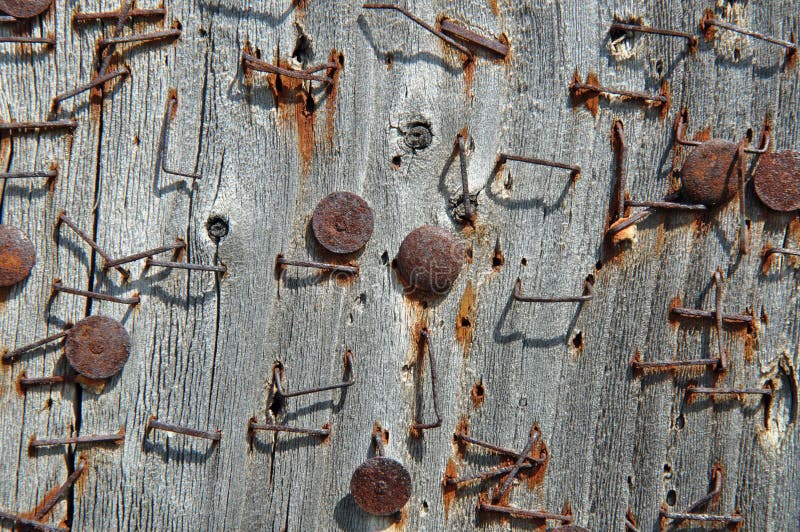 Rusty staples on pinboard stock image. Image of wooden - 52973487