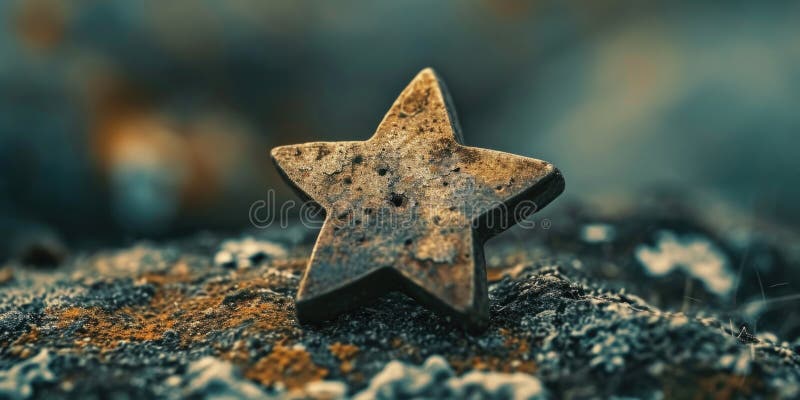 A Rusty Star Sits Atop a Rock. Suitable for Various Creative Projects ...