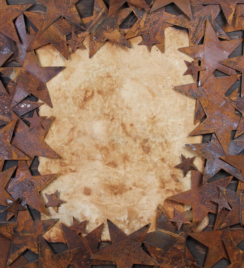 Rusty Stars on a Wooden Background Stock Photo - Image of background ...