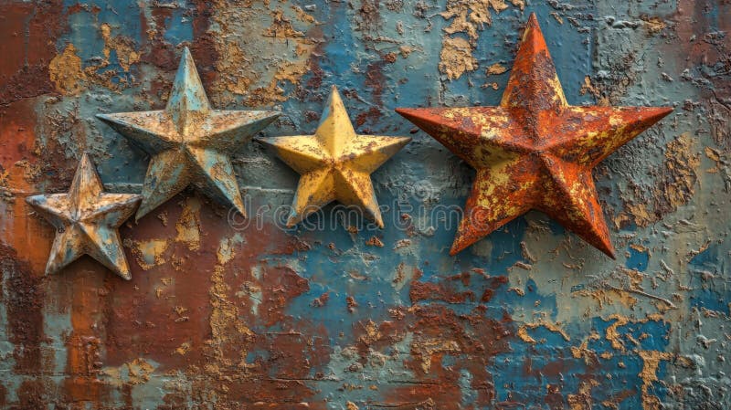 Rusty Stars on Wall Background Stock Image - Image of metal, metallic ...