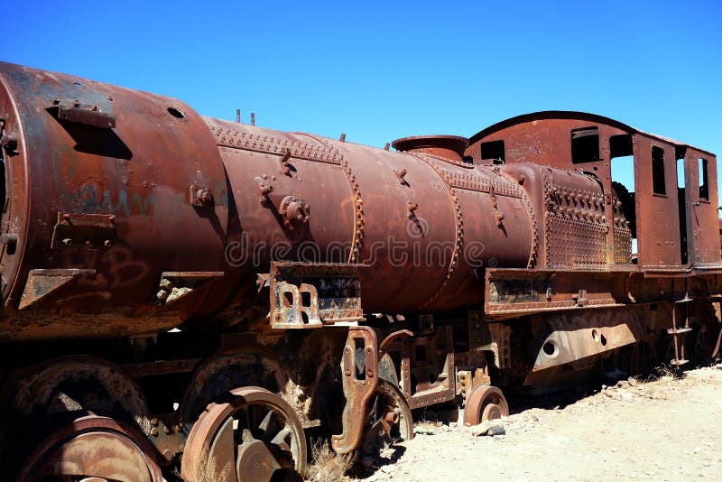 Rusty steam engine stock photo. Image of bolivia, saltdessert - 64625358