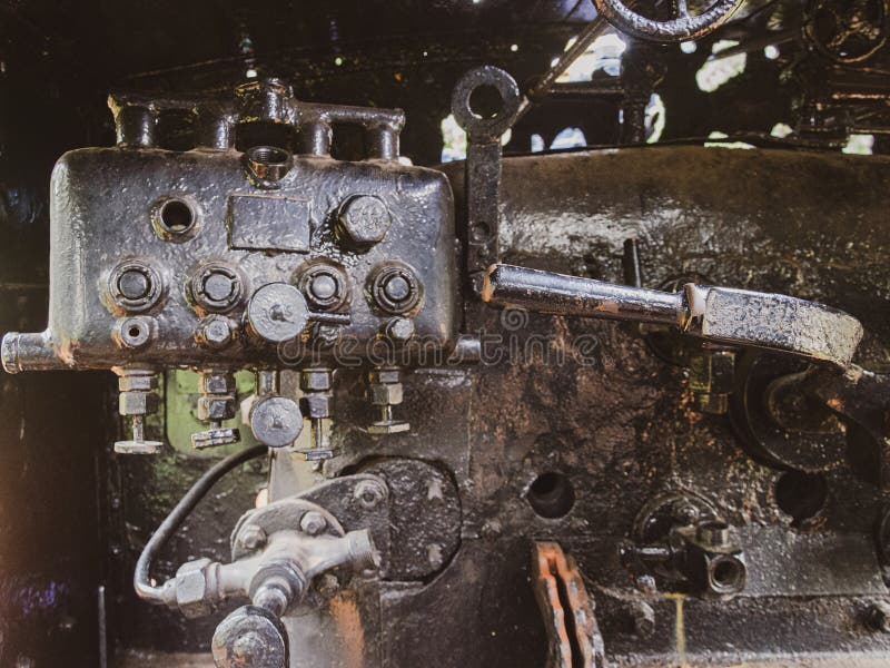 Rusty Steam Engine of an Old Locomotive Stock Photo - Image of ...