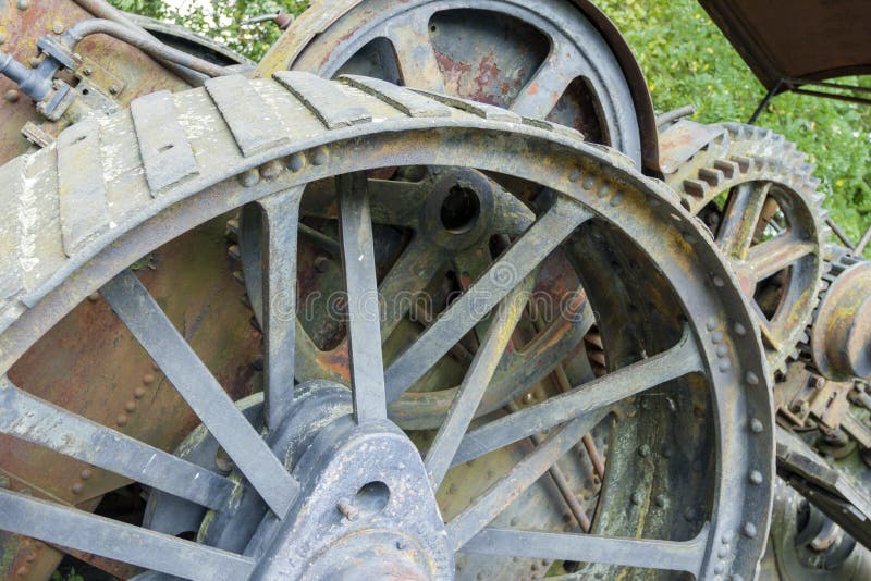 Rusty steam-engine stock image. Image of threshing, summer - 99211351