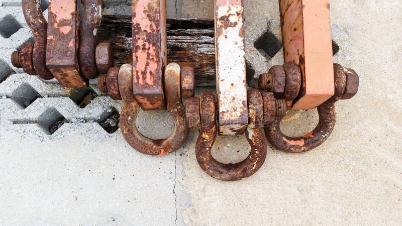 Rusty Steel Anchor Shackles Stock Photo - Image of steel, shackles ...