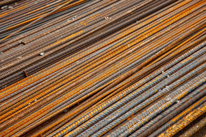 Rusty Steel Bars, Essential for Reinforcing Concrete. Stock Image ...