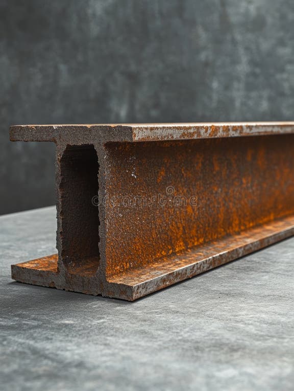 Rusty Steel Beam on a Concrete Surface. Stock Image - Image of beam ...