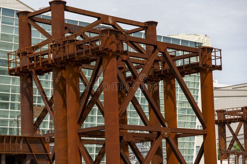 Rusty Steel Bridge Support Beams Stock Photo - Image of september ...