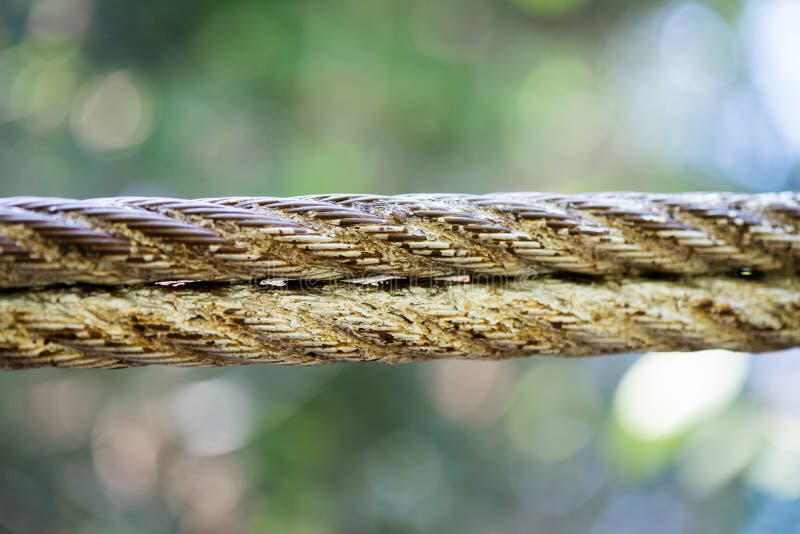 Rusty Steel Cable, Bad Condition Stock Image - Image of damaged ...