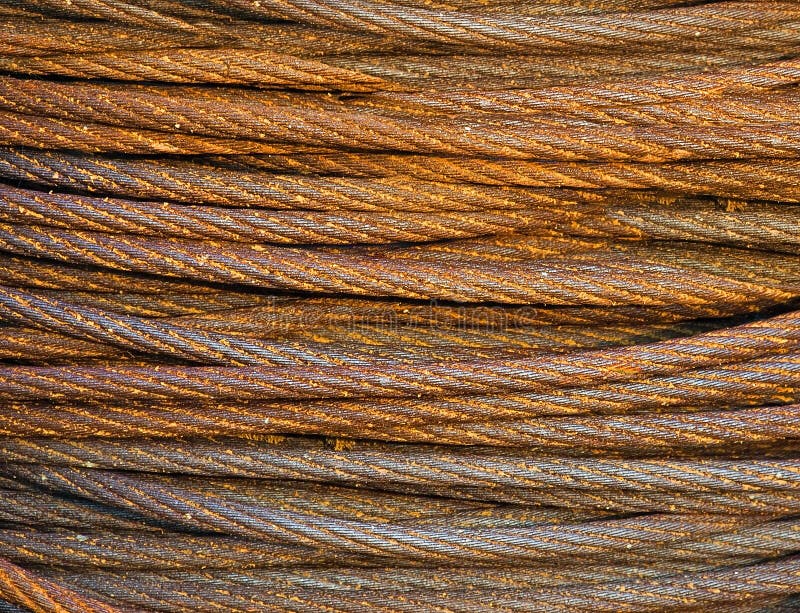 Rusty steel cable closeup stock photo. Image of coil, texture - 6683904