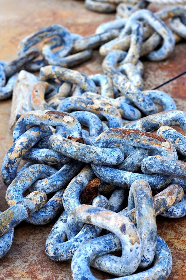 Rusty steel chains stock photo. Image of rust, chain, industrial - 9689706