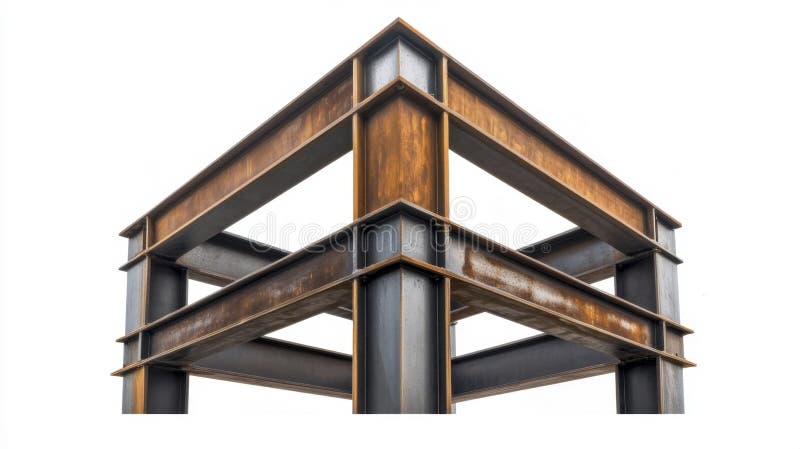 Rusty Steel Corner Structure with Modern Industrial Design Stock ...