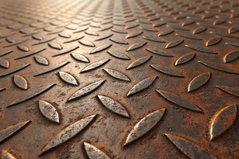 Rusty Steel Diamond Plate Texture - Generated by Ai Stock Illustration ...