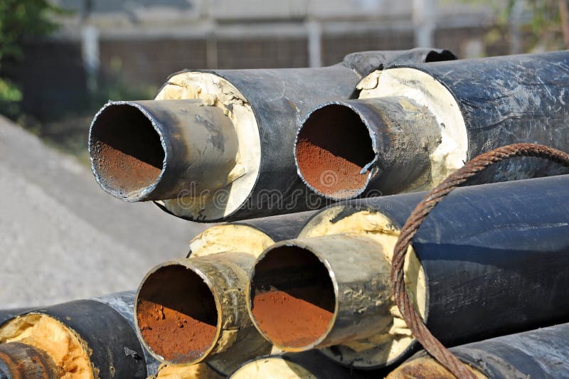 Rusty steel pipe stock image. Image of piled, heat, construction - 34622945