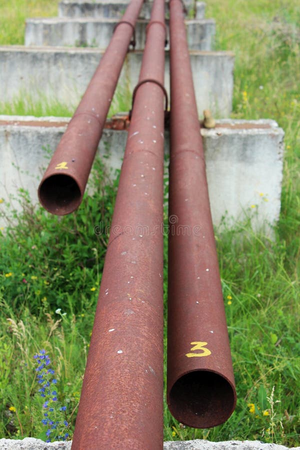 Rusty steel pipelines stock image. Image of rusty, sunlight - 55640325