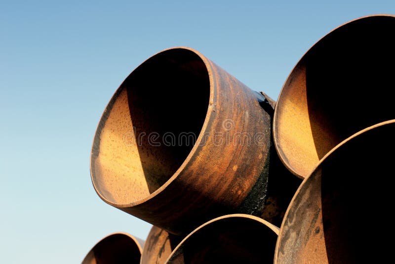 Large rusting steel pipes stock image. Image of material - 164773