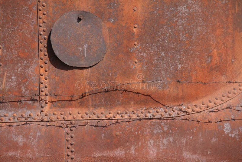 Rusty steel with rivets stock photo. Image of barrel - 155650958