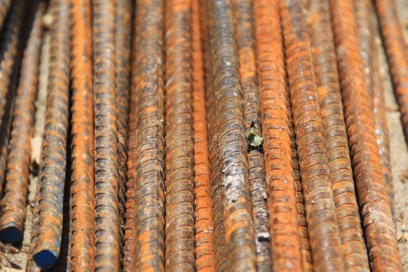 Rusty steel rods. stock image. Image of exterior, pole - 55379029