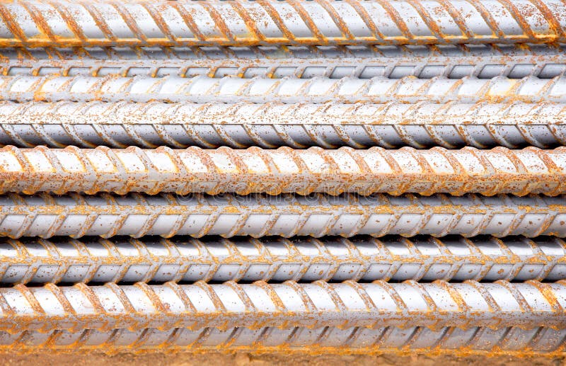 Rusty Steel Rods Texture in Line Shaped Horizontal Patterns , Material ...