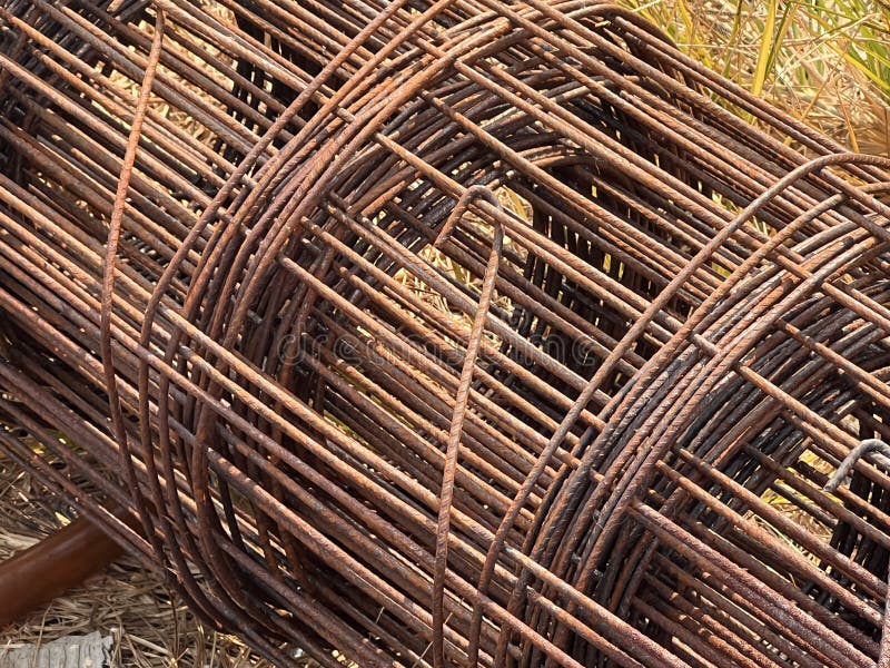 Rusty Steel Wire for the Construction of an Old Building Stock Photo ...
