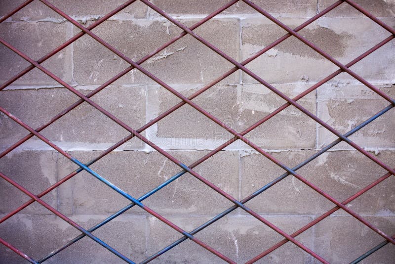 Rusty Steel Wire Mesh on the Brick Background Stock Photo - Image of ...