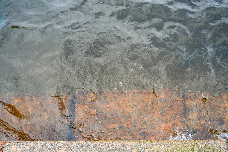 Rusty Step Visible through Shallow Transparent River Water Stock Image ...