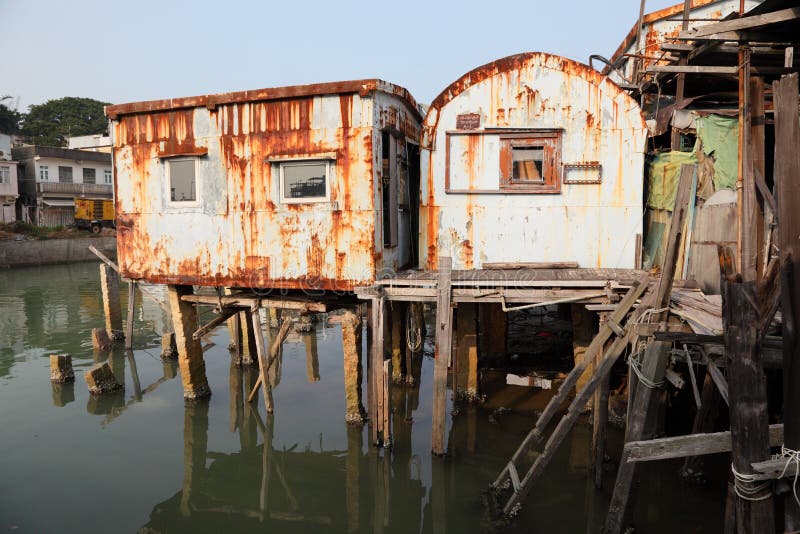 Rusty stilt houses stock photo. Image of lantau, shack - 17930808